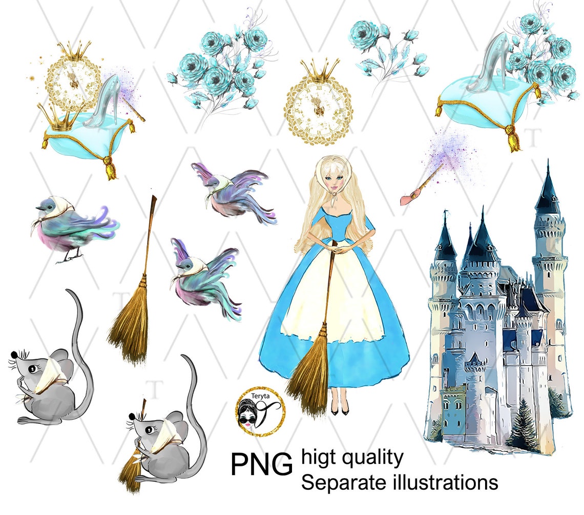 Cinderella Clipart, Fairy Tale Princess, Princess Castle, Glass Slipper ...