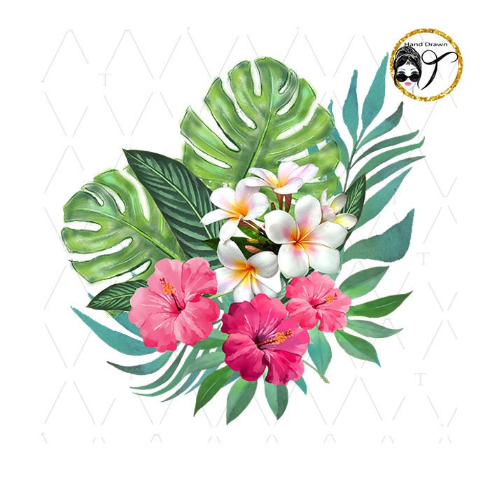 Caribbean Flowers ALOHA FLORAL Watercolor Caribbean Bouquets Flowers ...