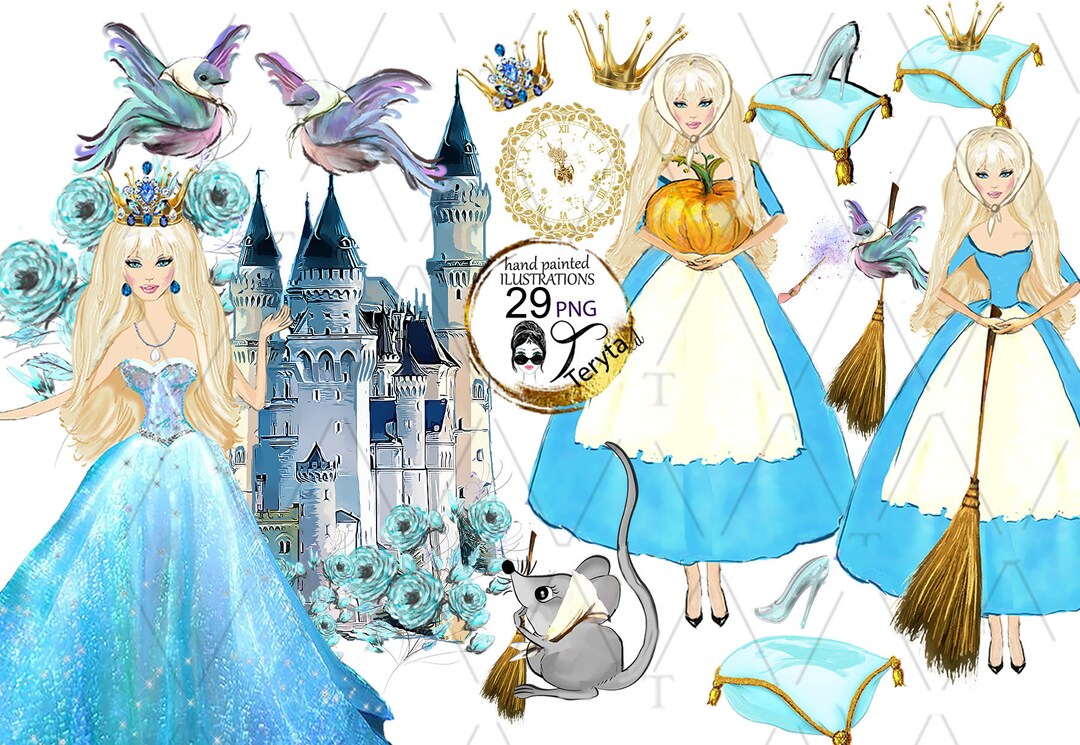 Cinderella Clipart, Fairy Tale Princess, Princess Castle, Glass Slipper ...