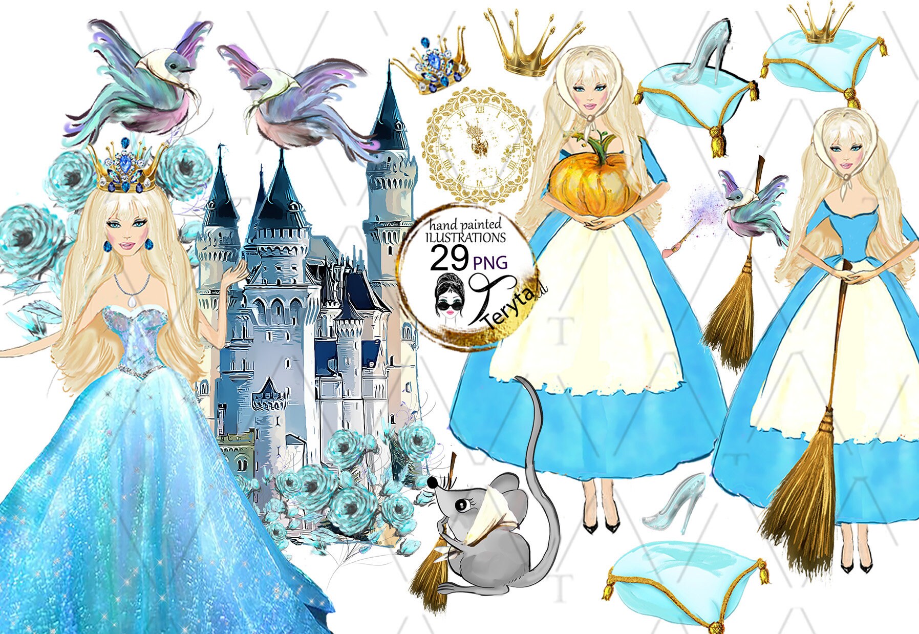 Cinderella Clipart, Fairy Tale Princess, Princess Castle, Glass Slipper ...
