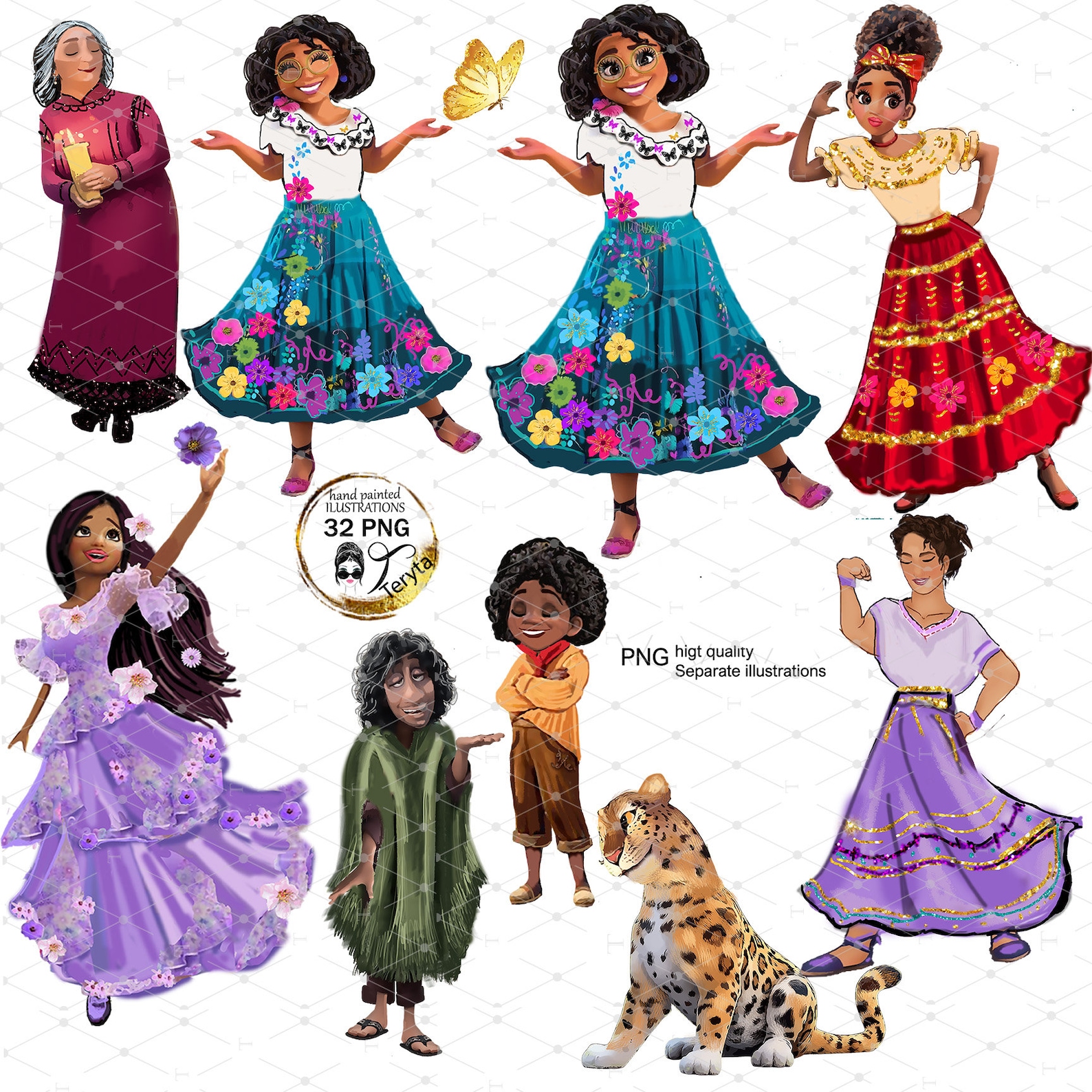 Encanto Clipart Encanto Family Mirabel PNG Luisa Isabela - Etsy