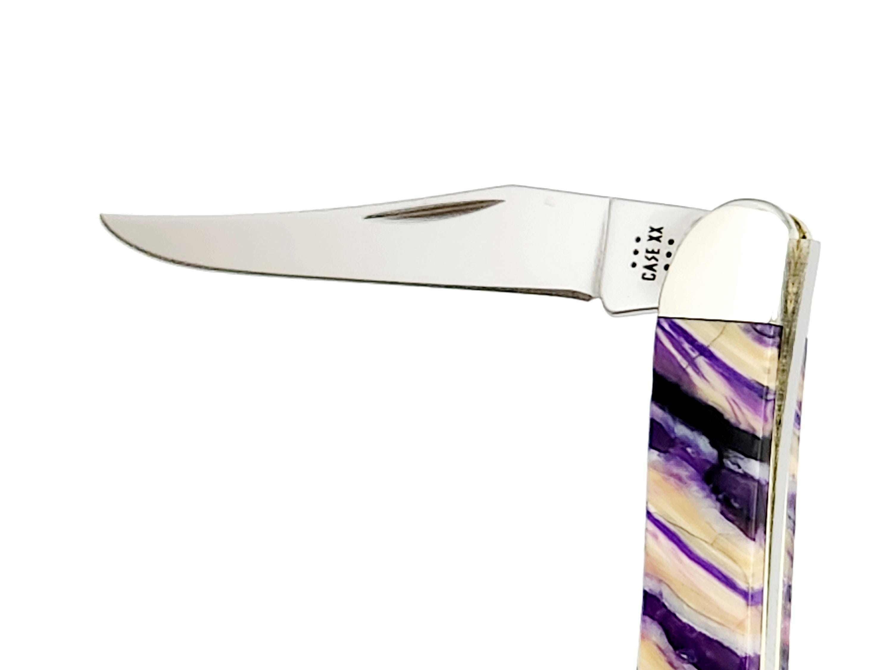 2024 Case XX Custom Tiny Toothpick Knife 3 Exotic Purple Grain Cut ...