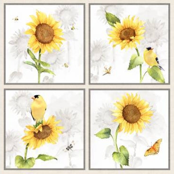 Sunflower Fabric Panel - Etsy