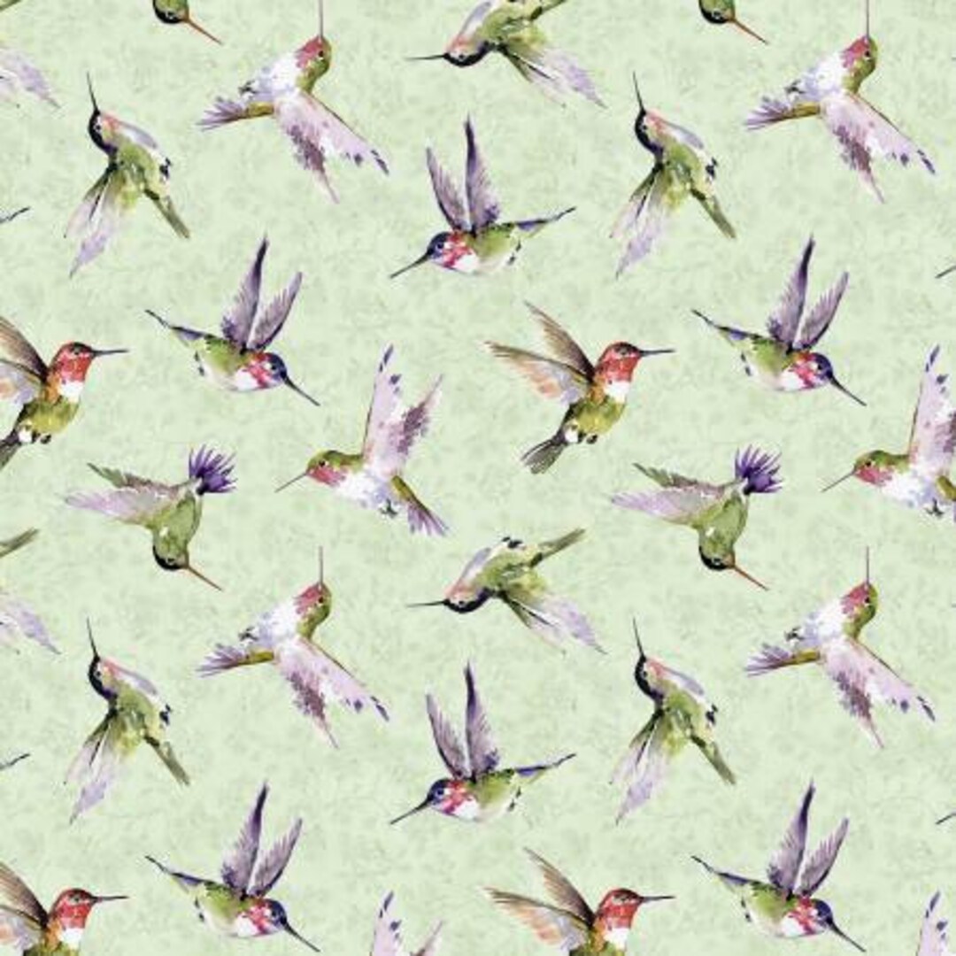Hummingbird Floral by Susan Winget Collection. Green Hummingbird Toss ...