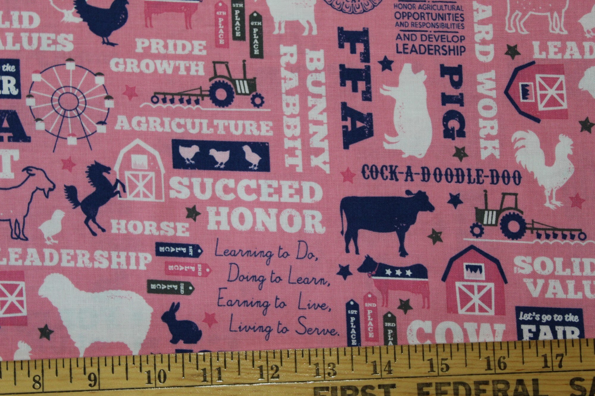 FFA Forever Blue Fabric Pink. 100% Cotton Fabric by the Half - Etsy
