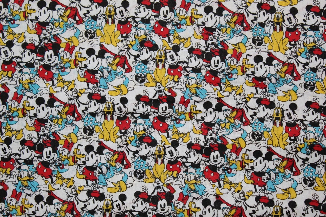 Mickey Mouse and Friends, 100% Cotton Fabric by the Half Yard. - Etsy