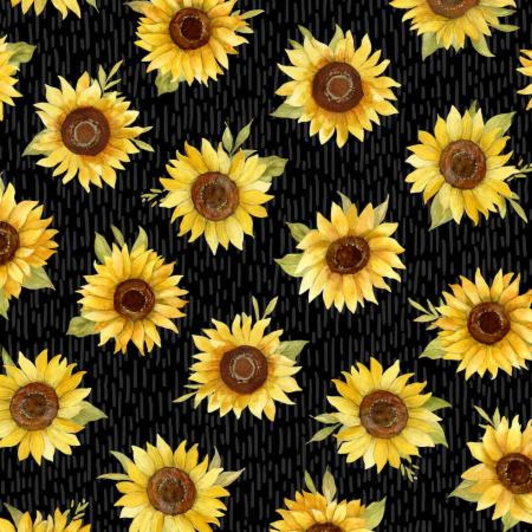 Sunflower Splendor by Susan Winget Collection. Wilmington Prints. Black ...