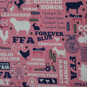 FFA Forever Blue Fabric Pink. 100% Cotton Fabric by the Half Yard. - Etsy