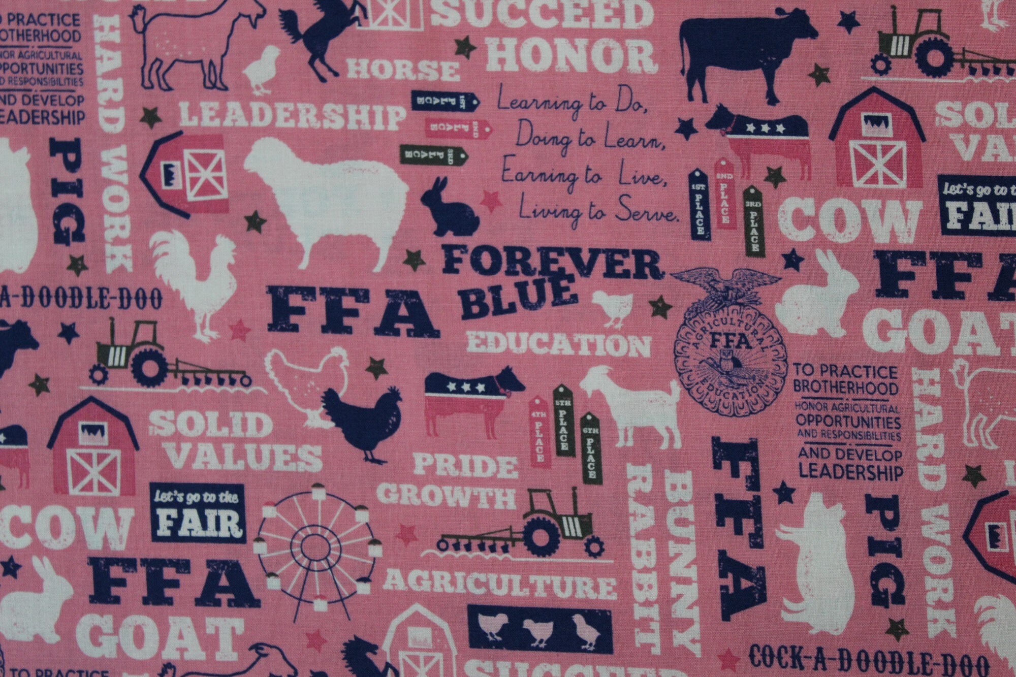 FFA Forever Blue Fabric Pink. 100% Cotton Fabric. | Etsy
