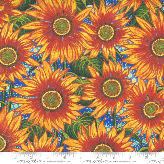 Sunflower Moda Dreamscapes. 100% Cotton Fabric by the Half | Etsy
