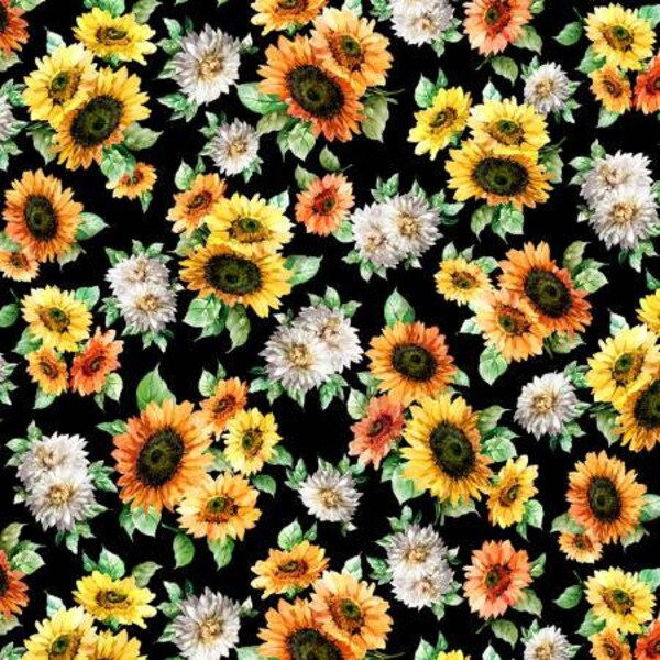 Sunflower Cotton Fabric - Etsy