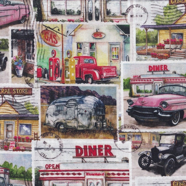 Vintage Car Fabric - Etsy