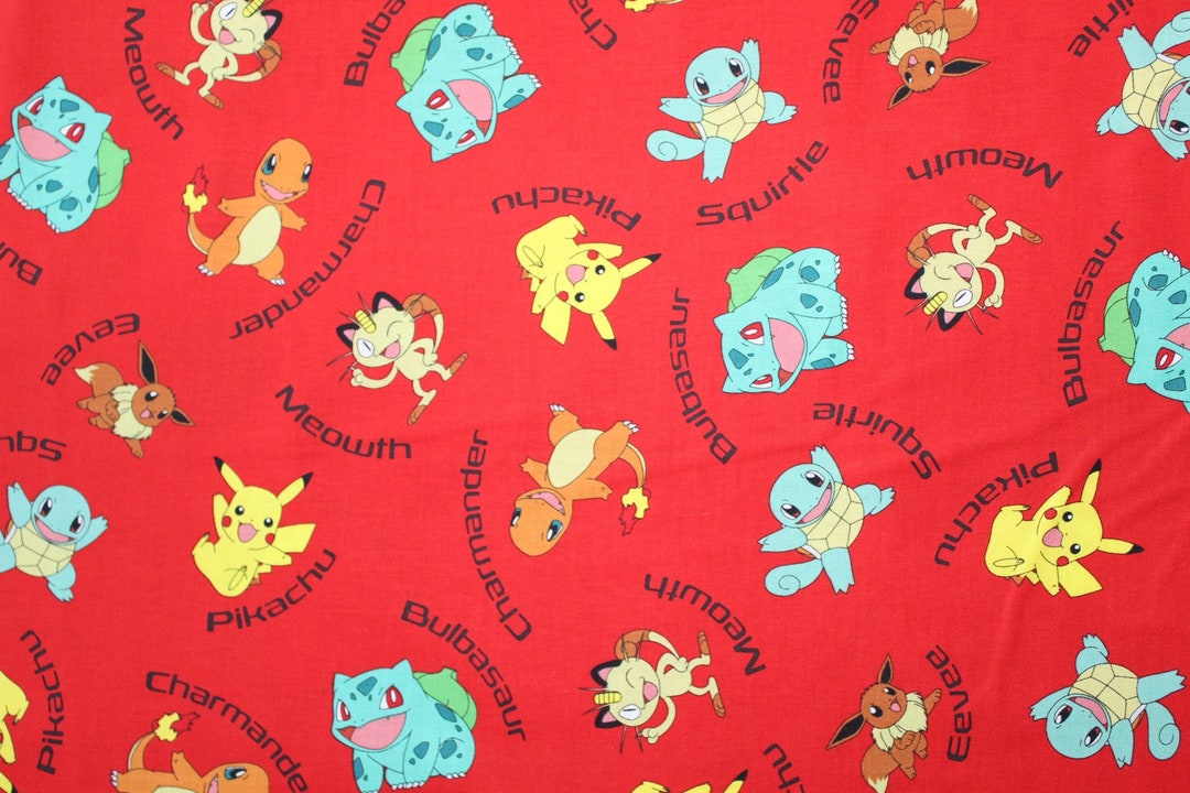 Pokémon Fabric by Robert Kaufman. 100% Cotton Fabric by the Half Yard ...