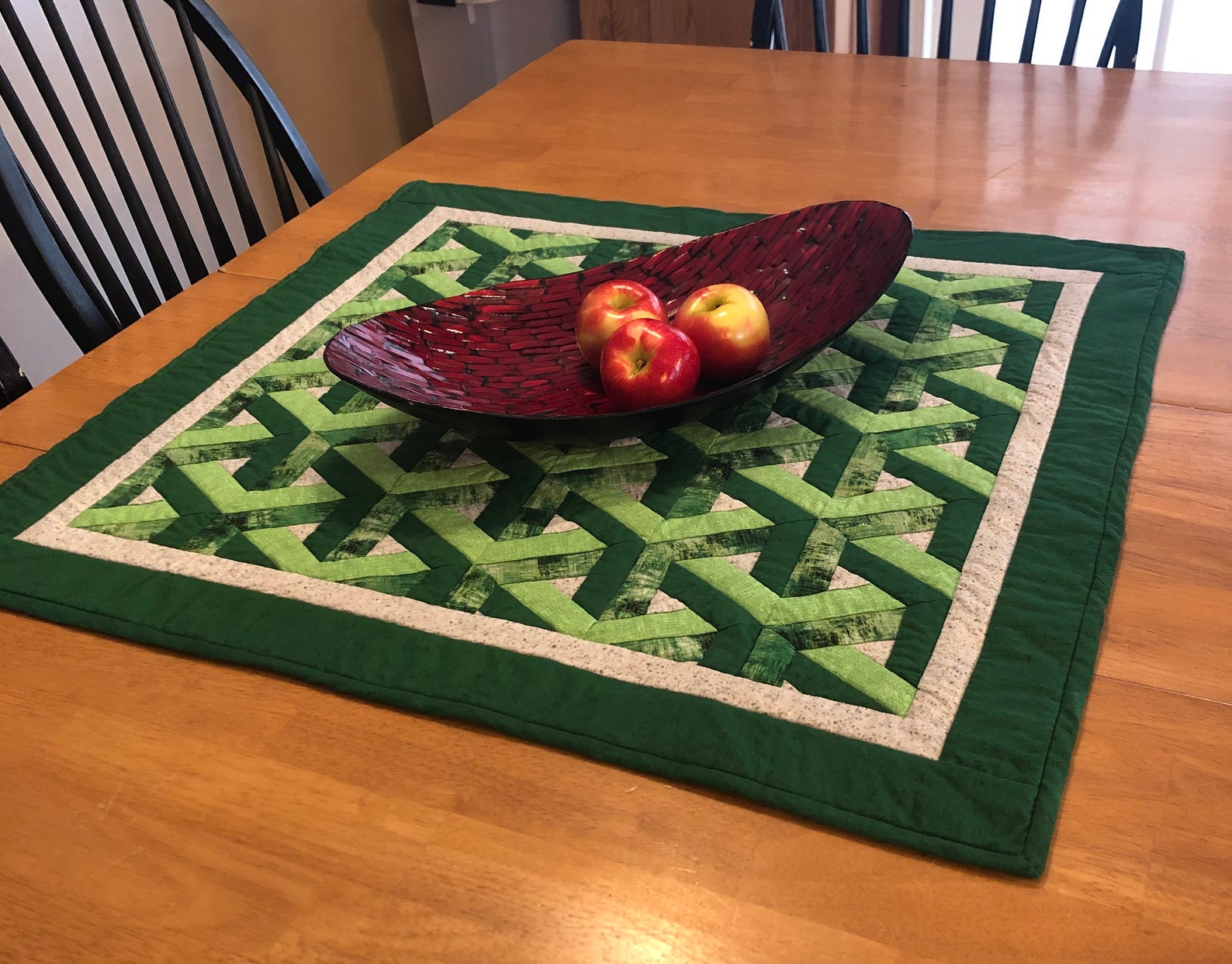 Escher Inspired Quilt (wall Hanging\table Topper) 27" X 29" Green - Etsy