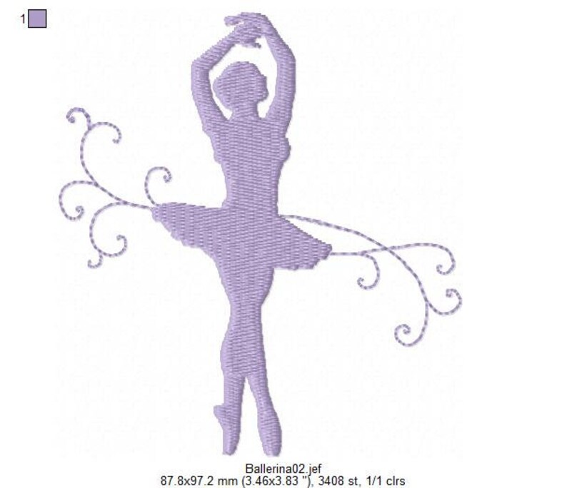 Ballerina Silhouettes Machine Embroidery Design Set 4X4 - Etsy