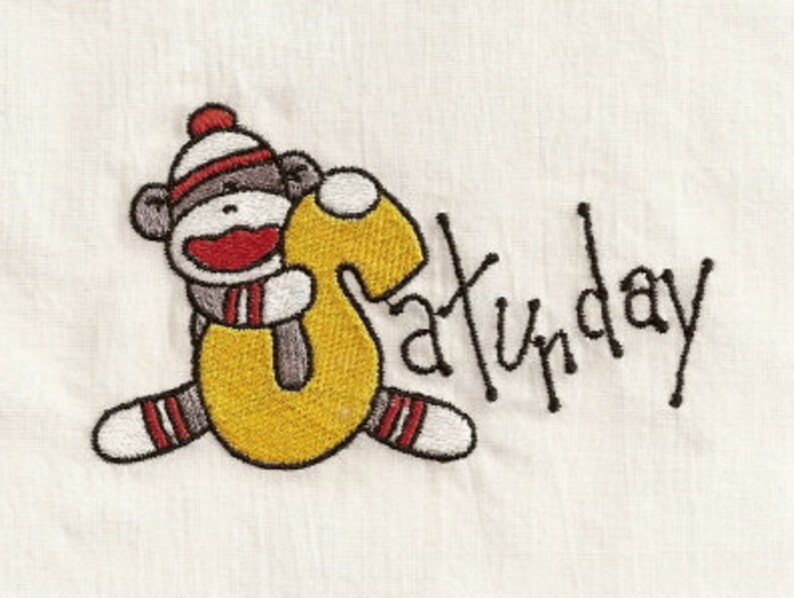 Days of the Week Sock Monkeys Machine Embroidery Design Set 4X4 - Etsy