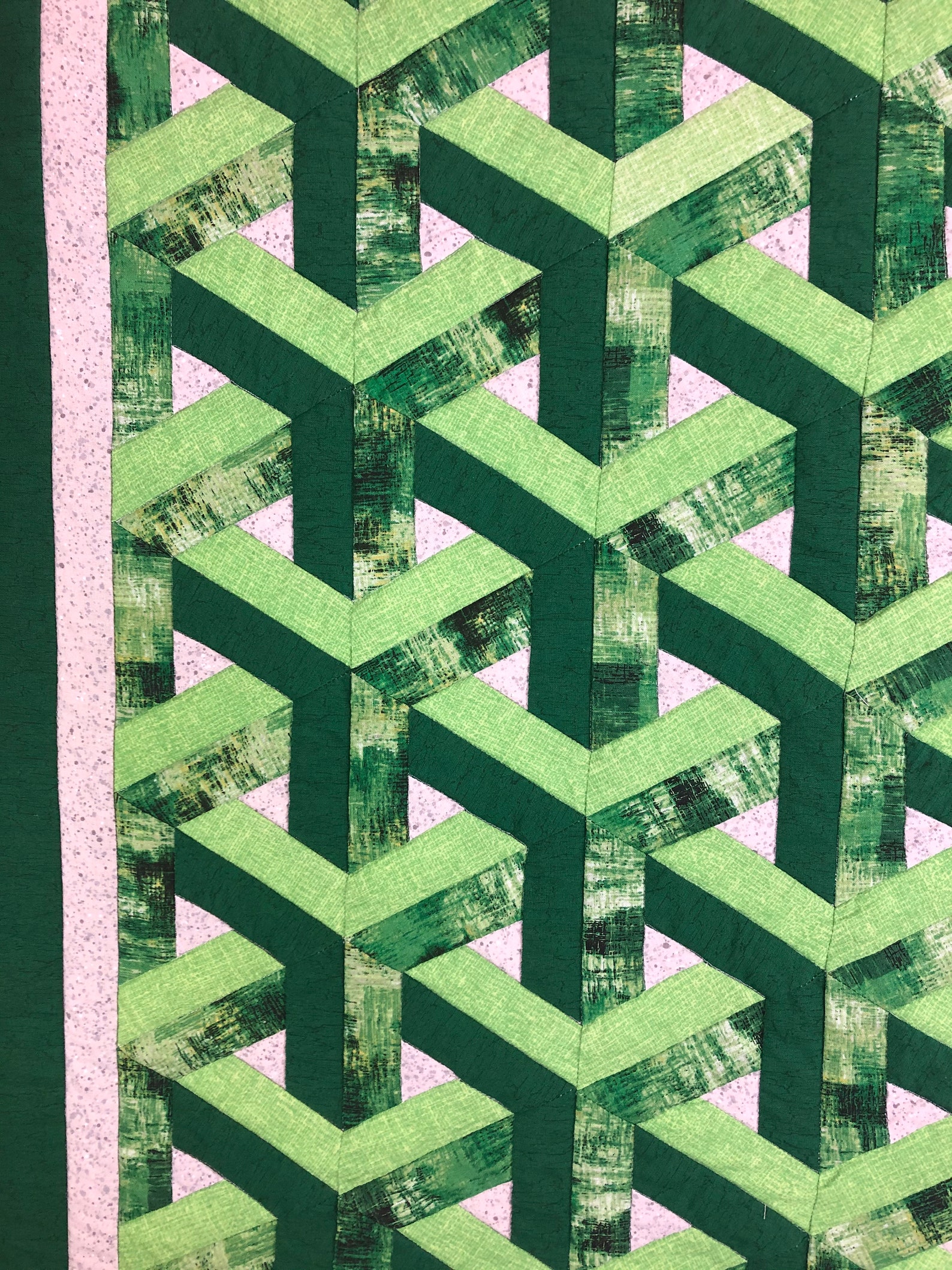 Escher Inspired Quilt (wall Hanging\table Topper) 27" X 29" Green - Etsy