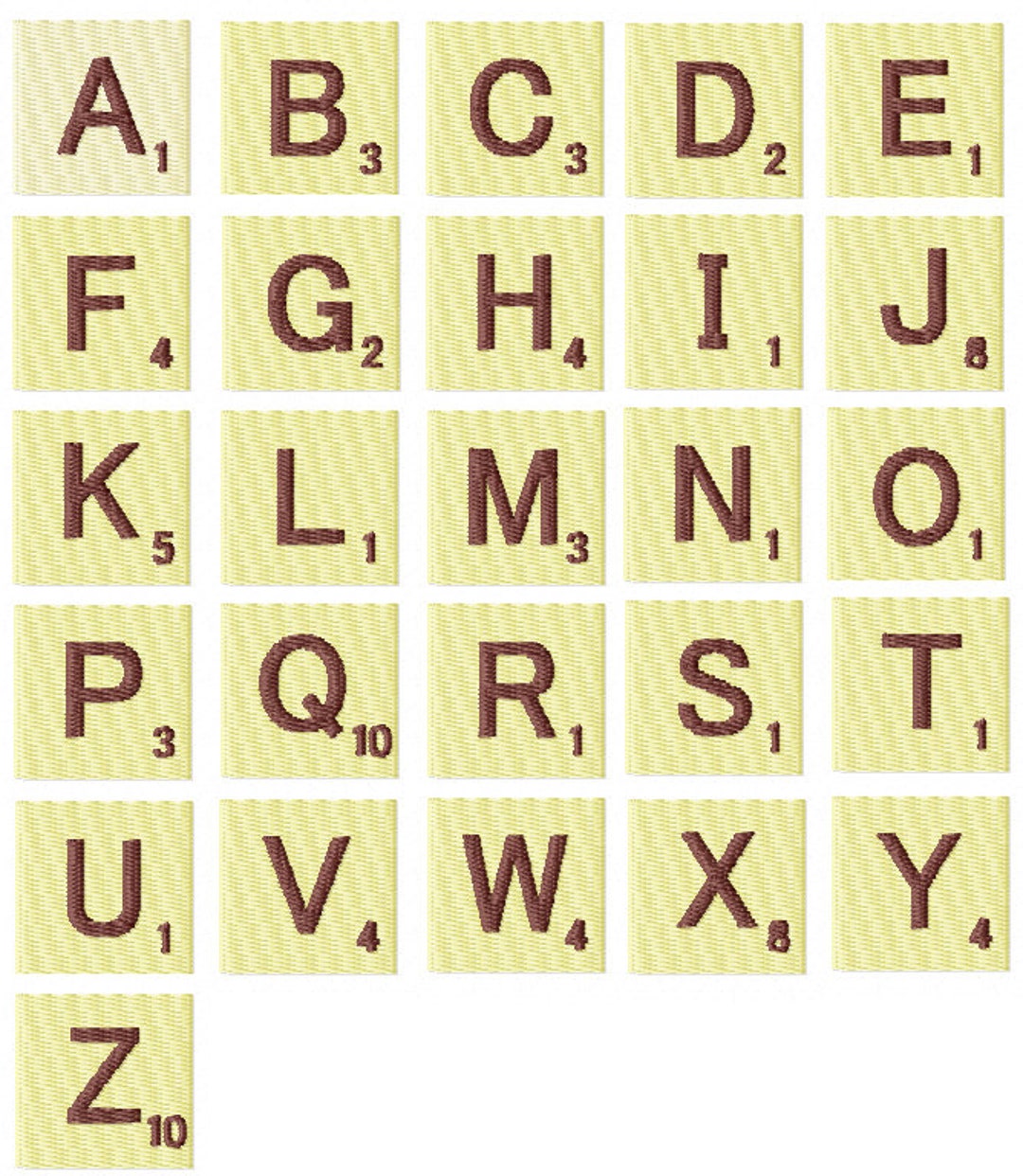 Scrabble Alphabet Machine Embroidery Design Set - Etsy