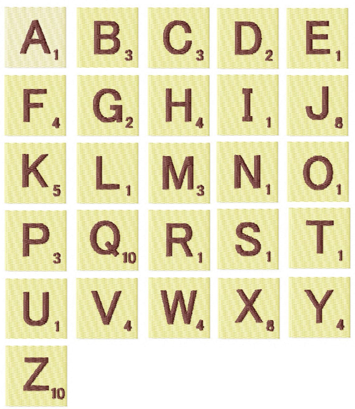 Scrabble Alphabet Machine Embroidery Design Set - Etsy