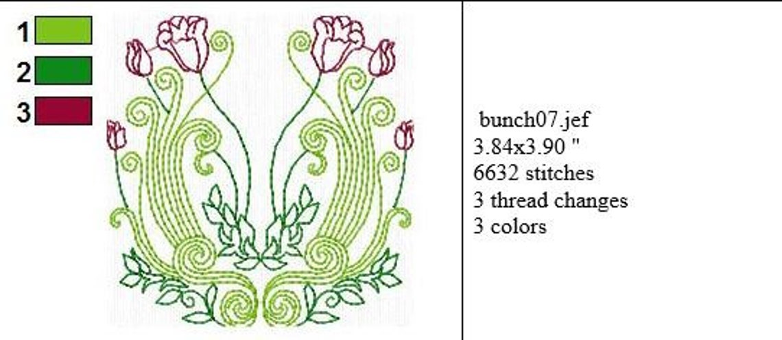 Art Deco Floral Machine Embroidery Design Set 4X4 - Etsy