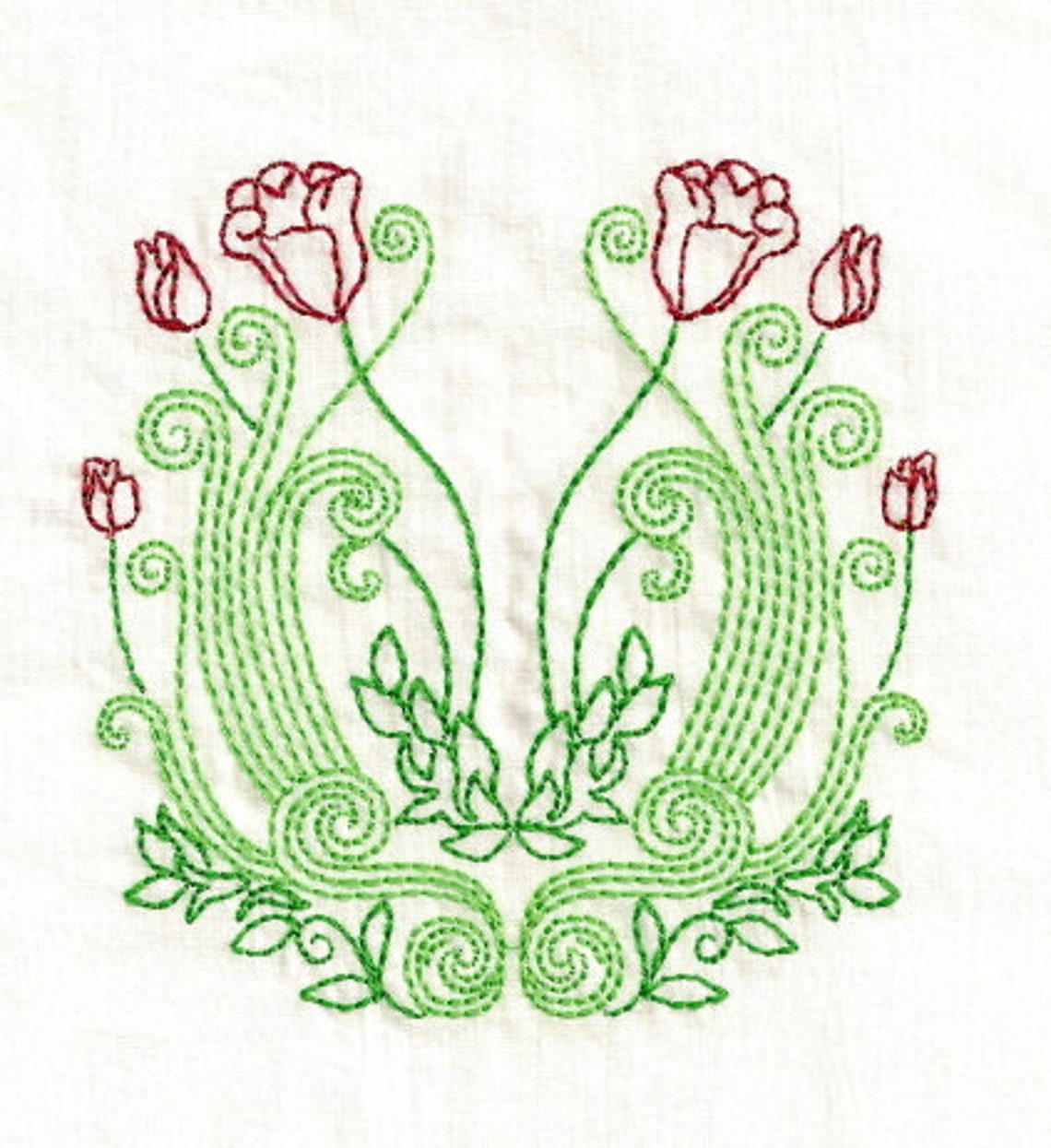Art Deco Floral Machine Embroidery Design Set 4X4 - Etsy