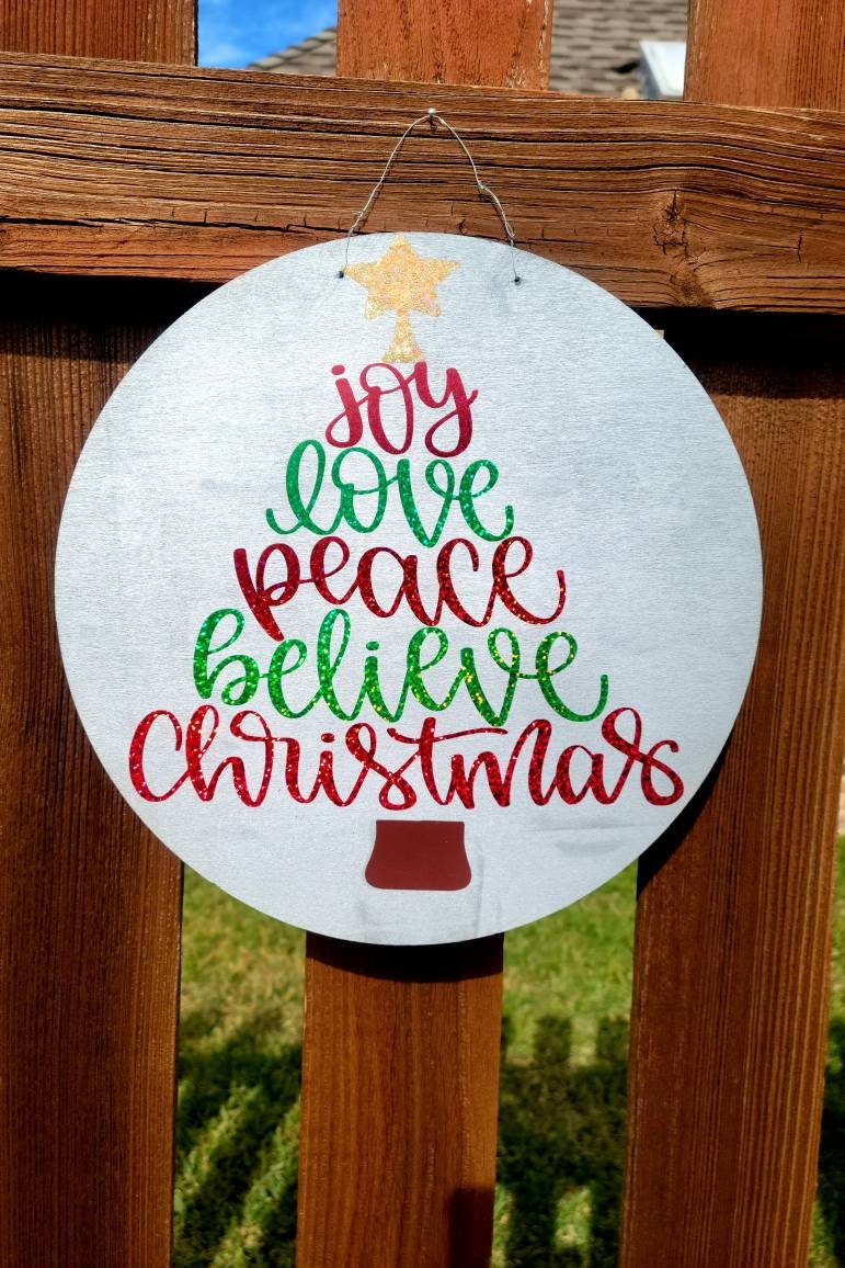 Christmas Wooden Round Signs - Etsy