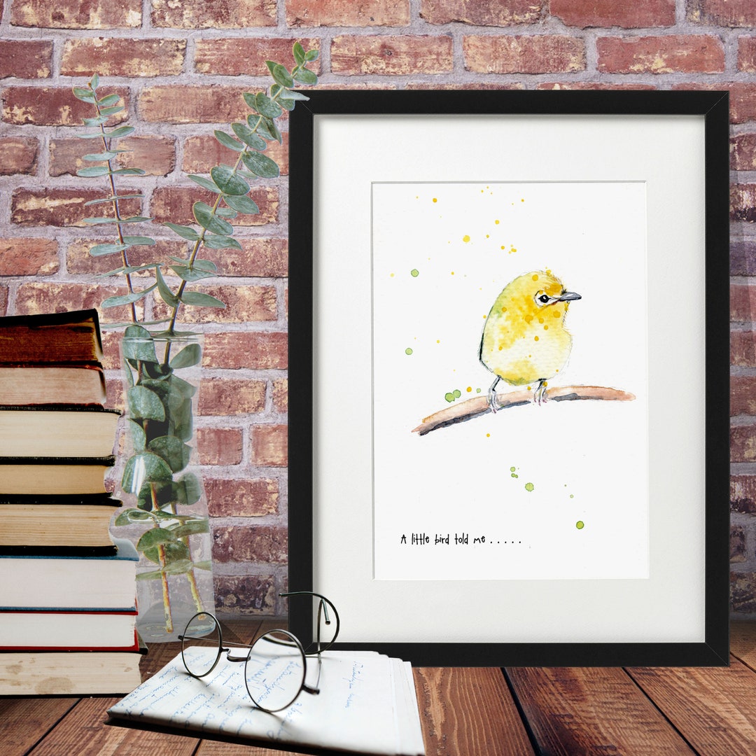 Little Bird Art Print. A Little Bird Told Me... Contemporary - Etsy