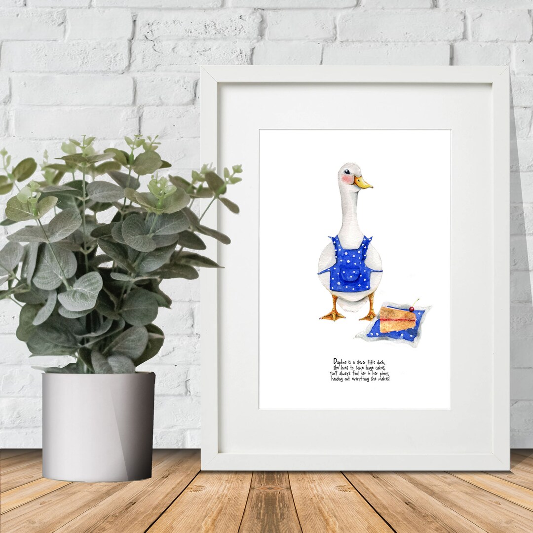 Duck Art Print. Daphne the Duck. A Lovely Print From My - Etsy
