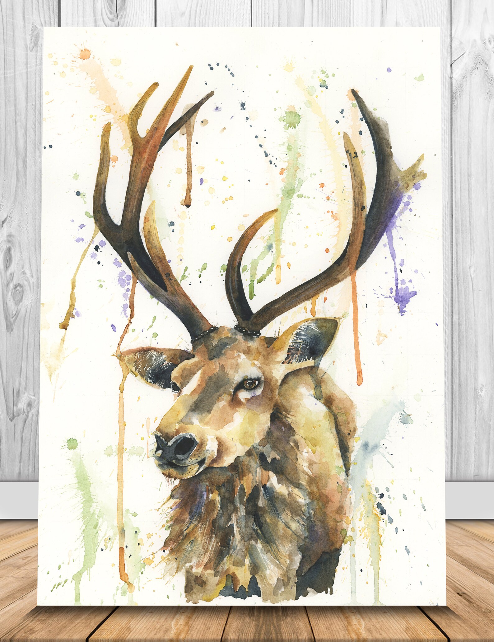 Stag Art Print. Print of My Original Watercolour Painting. - Etsy UK