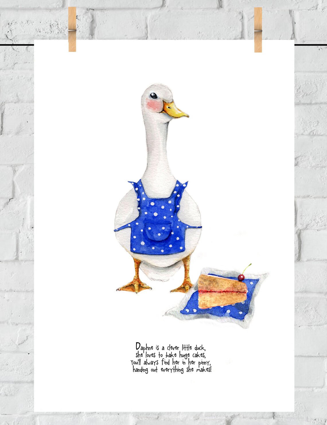 Duck Art Print. Daphne the Duck. A Lovely Print From My - Etsy