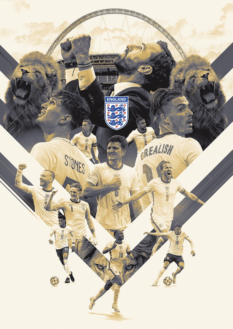 England National Football Team Poster England FC Euros 2020 - Etsy UK