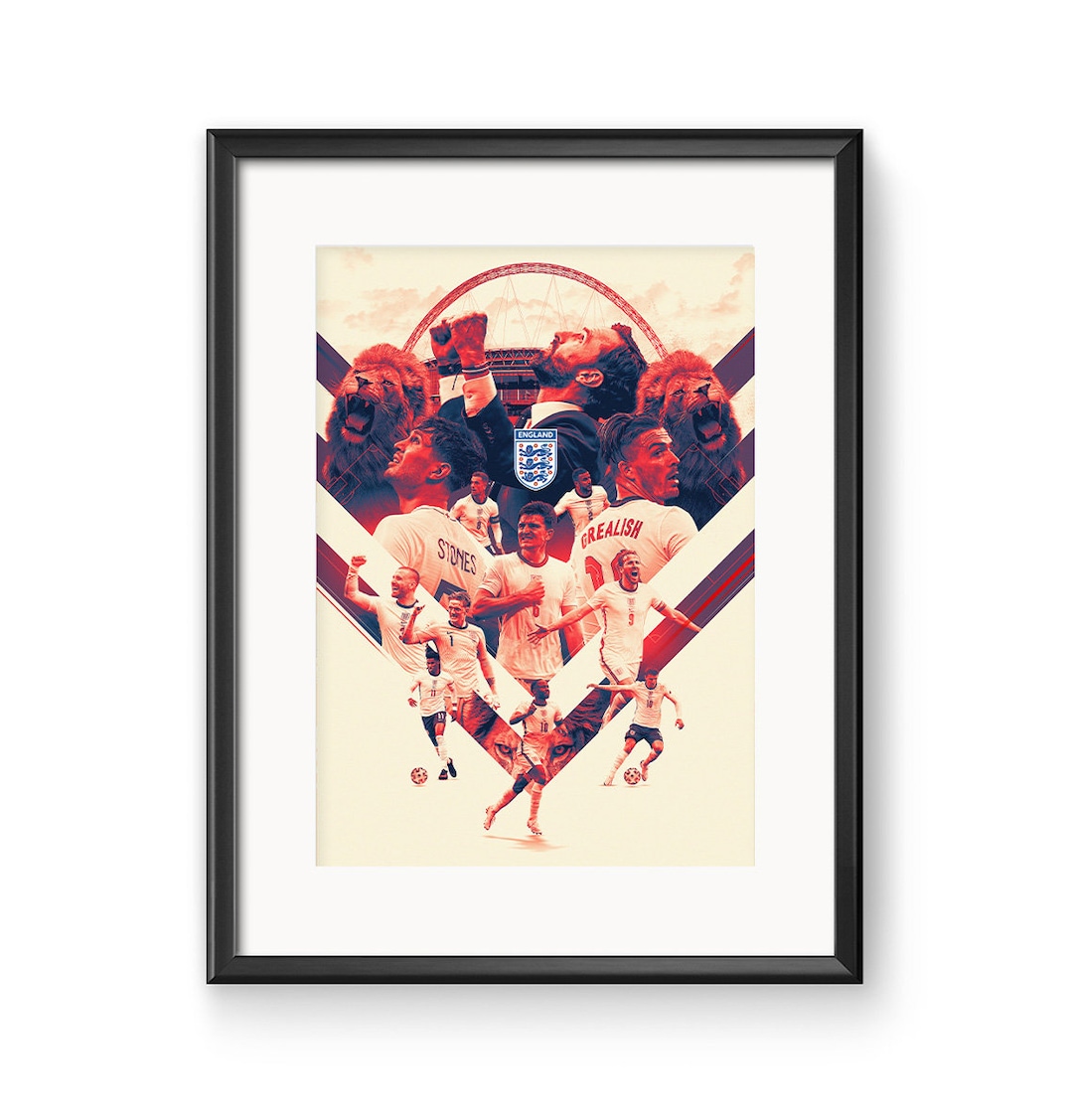 England National Football Team Poster England FC Euros 2020 2021 Print ...