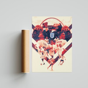 England National Football Team Poster England FC Euros 2020 2021 Print ...