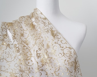 Gold Shawl. Gold Scarf. Faulty, Read Description. Gold Embroidery on ...