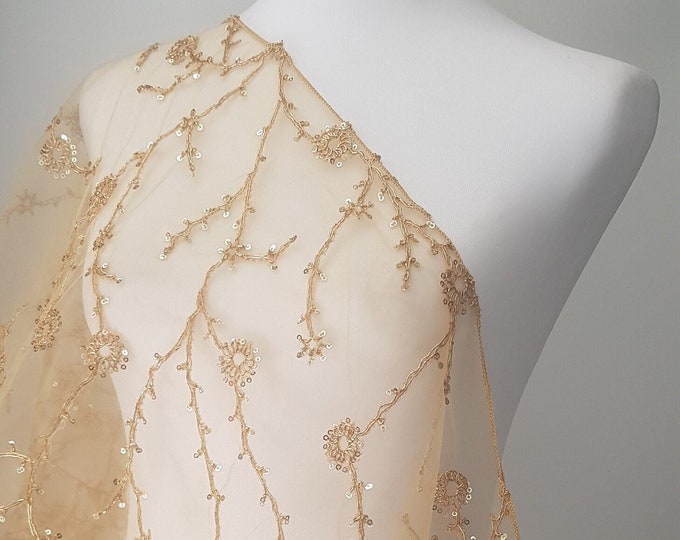 Gold Shawl. Gold Net Scarf. Golden Sandy Colour Net Scarf With Gold ...