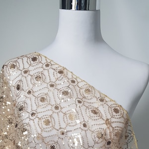 Gold Shawl. Gold Scarf. Gold Sequins Floral Shawl. Gold Wedding Shawl ...