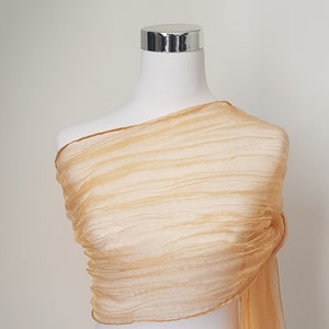 Gold Shawl. Gold Scarf. Gold Crushed Organza Shawl. Strong Gold Colour ...