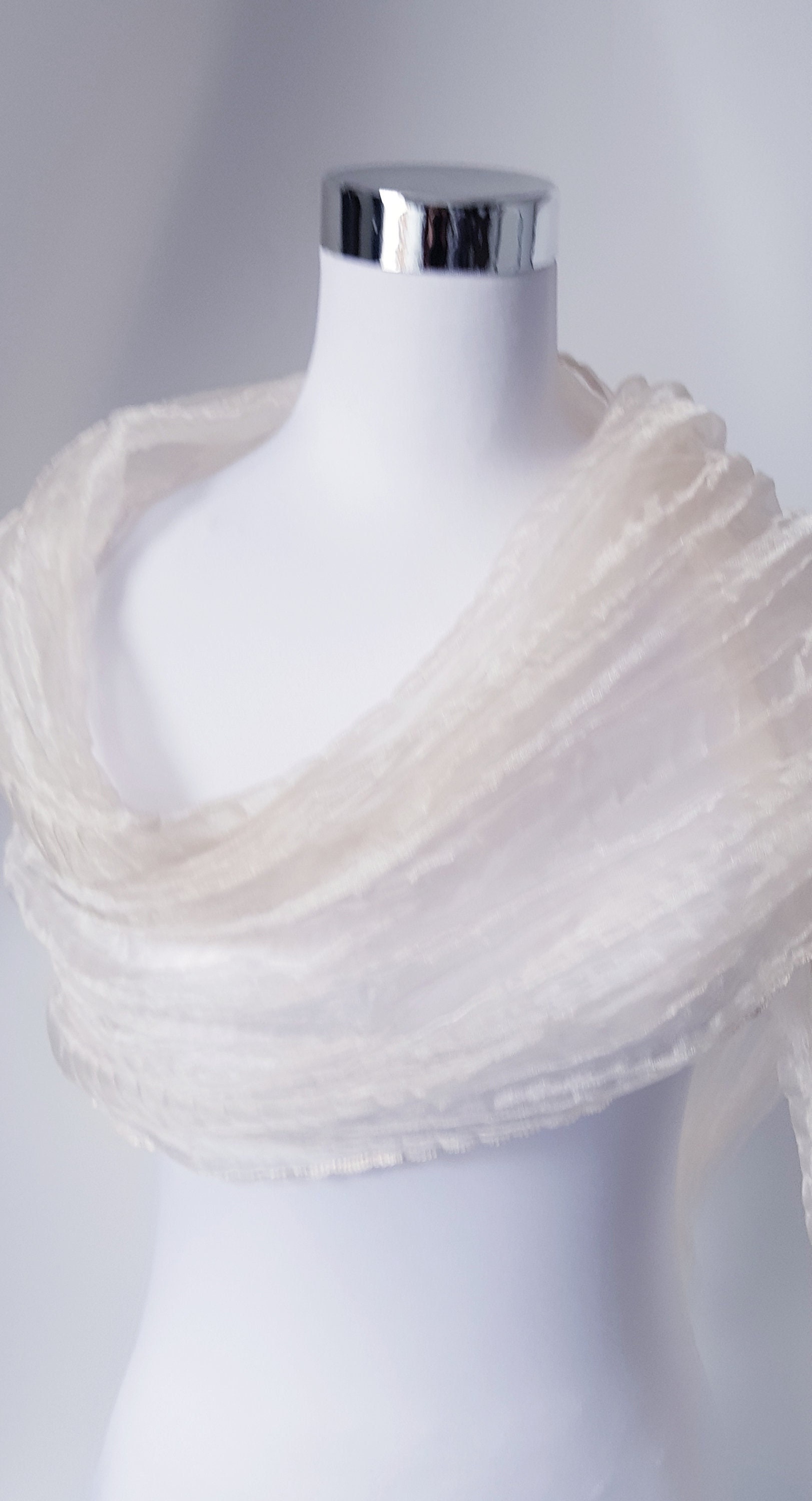 Ivory White Shawl, Ivory White Scarf, Organza Shawl, Ivory Shawl, off ...