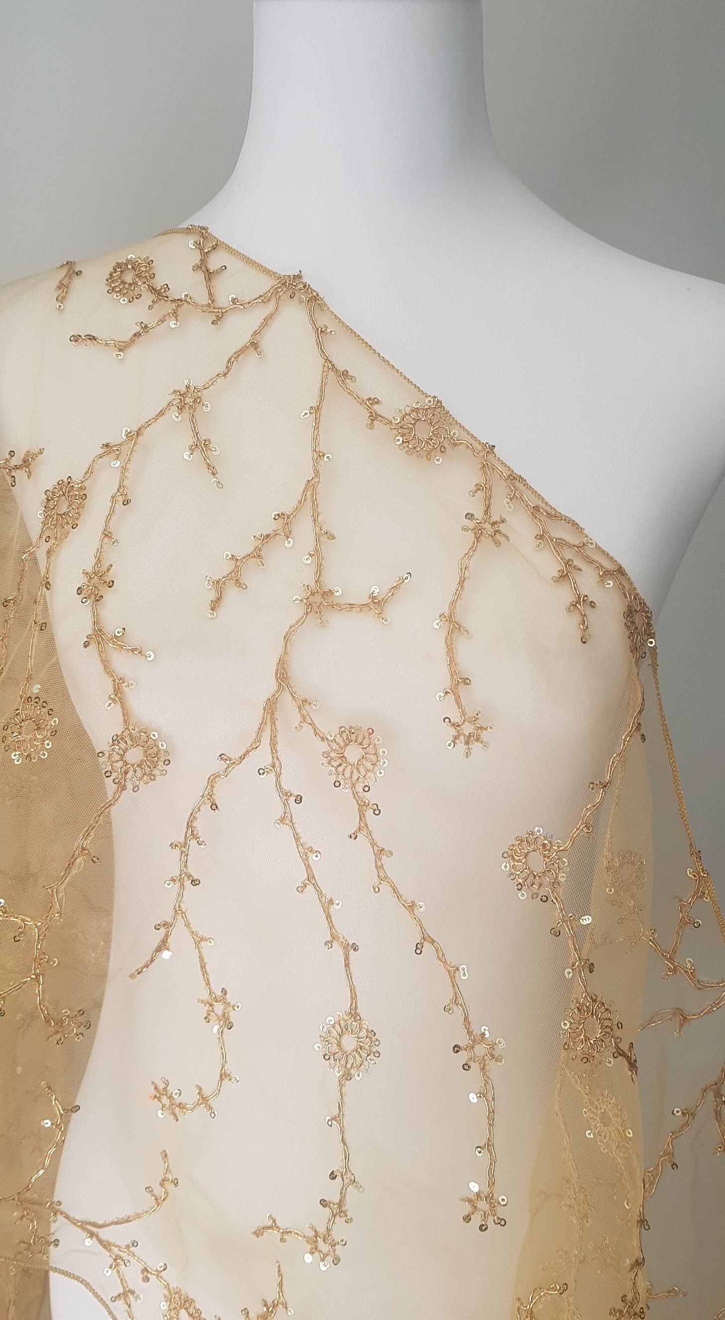 Gold Shawl. Gold Net Scarf. Golden Sandy Colour Net Scarf With Gold ...