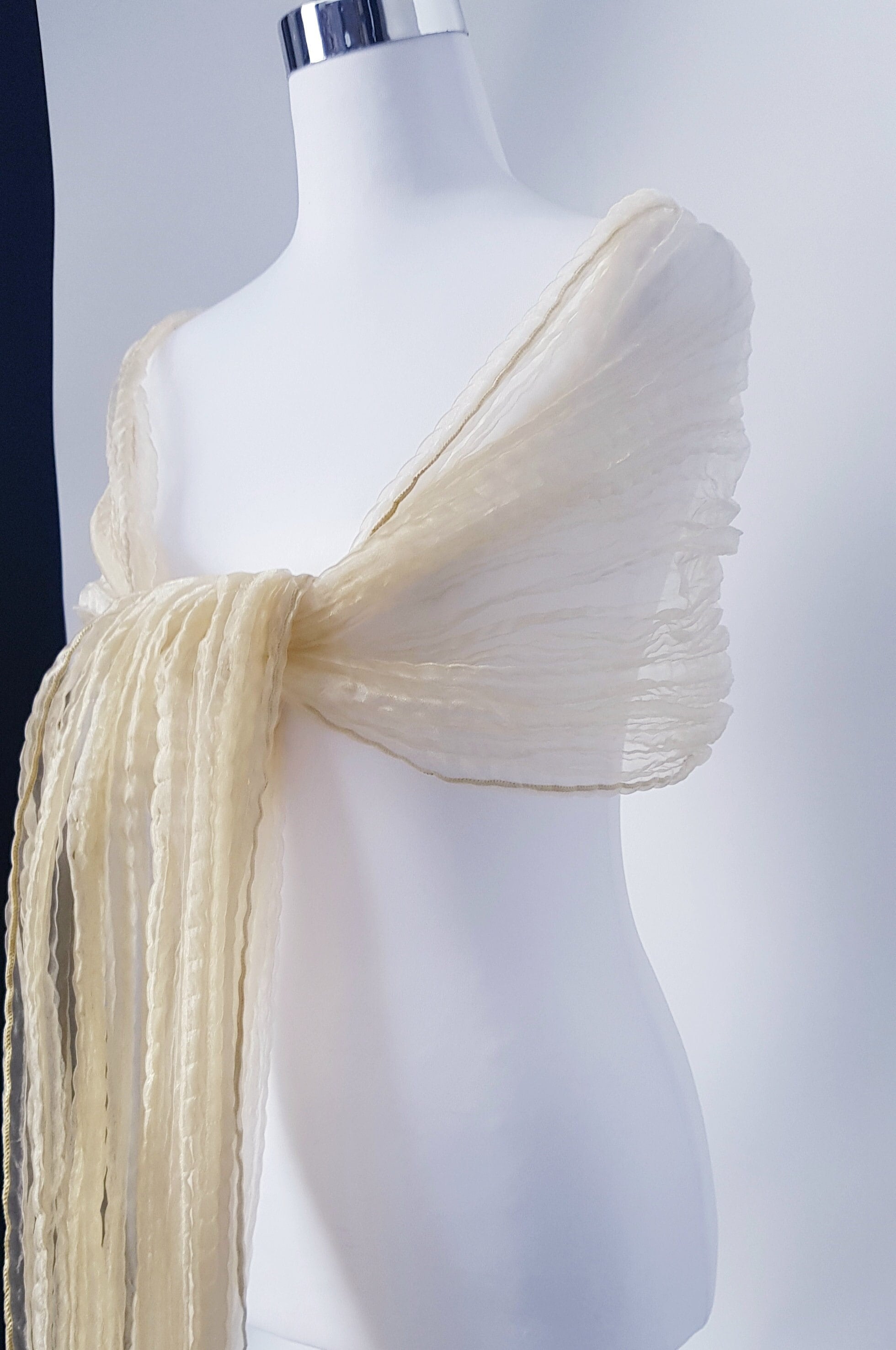 Gold Shawl. Gold Scarf. Gold Crushed Organza Shawl. Light Gold Wedding ...