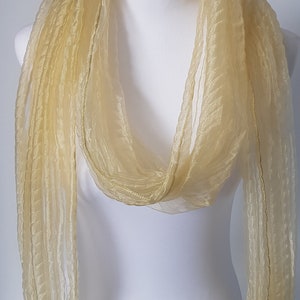 Gold Shawl. Gold Scarf. Gold Crushed Organza Shawl. Light Gold Wedding ...