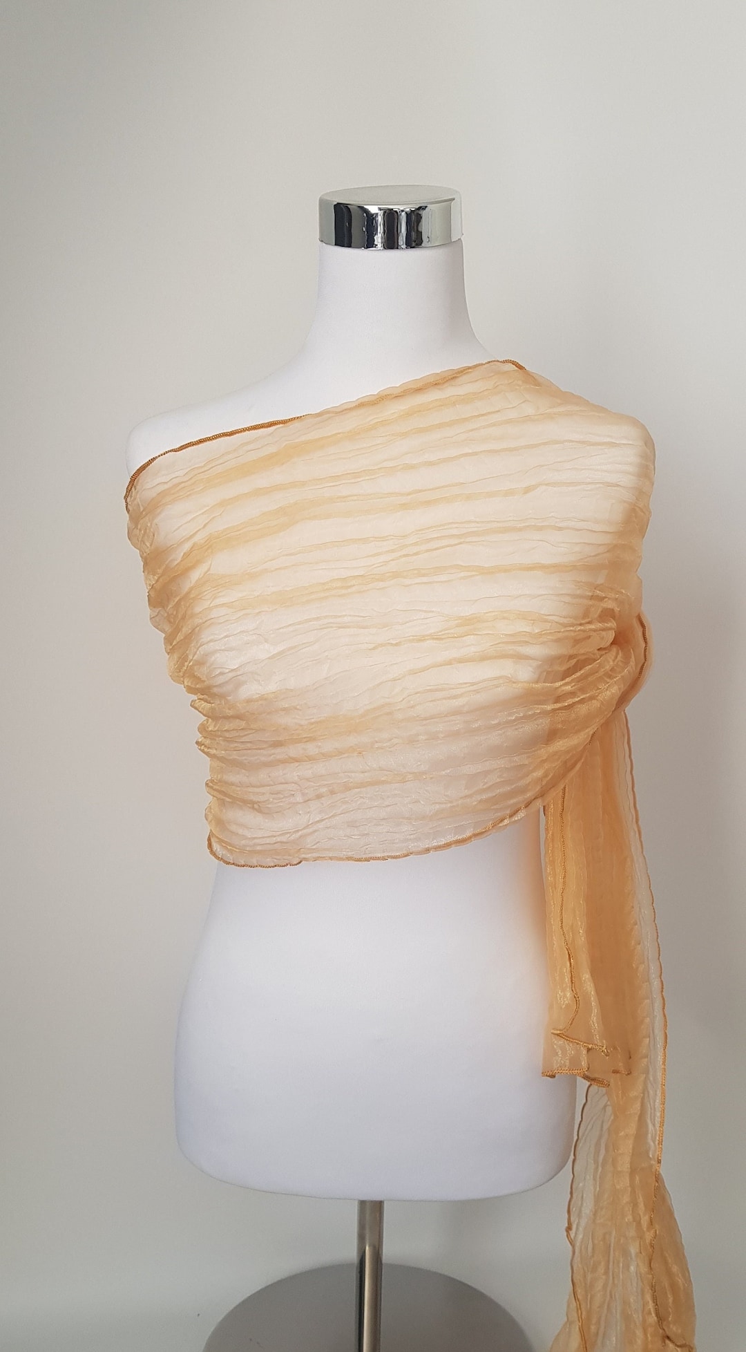 Gold Shawl. Gold Scarf. Gold Crushed Organza Shawl. Strong Gold Colour ...