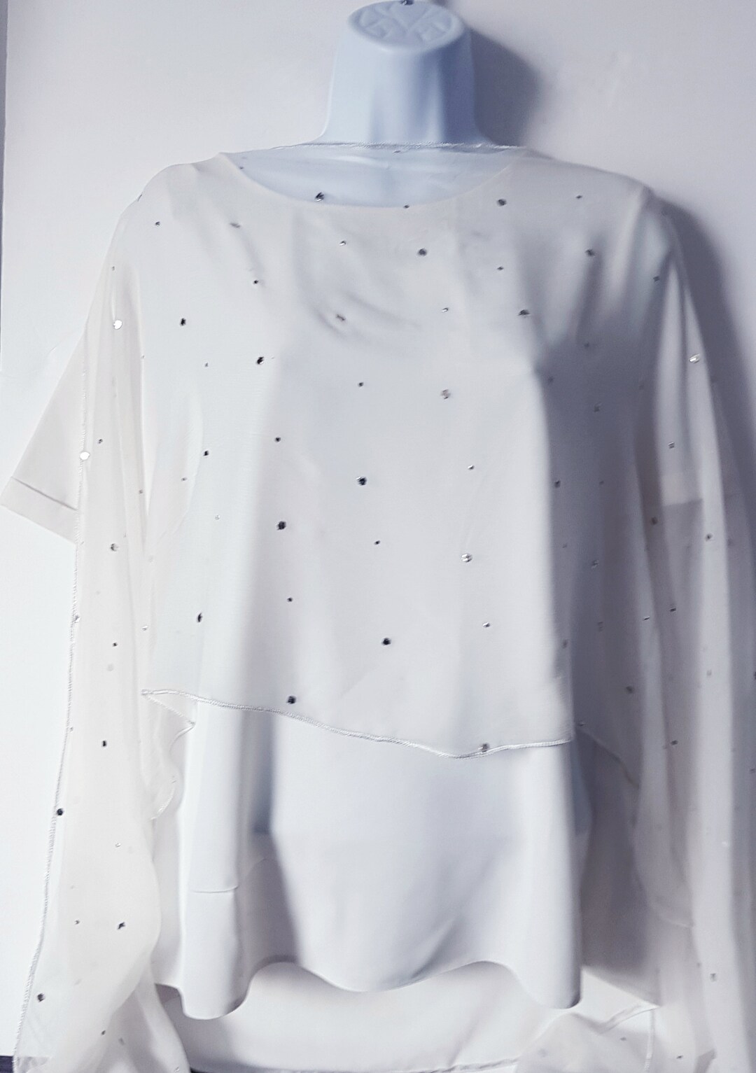 Ivory Chiffon Scarf. Scarf With Silver Metal, Ivory Shawl, Ivory Wrap ...