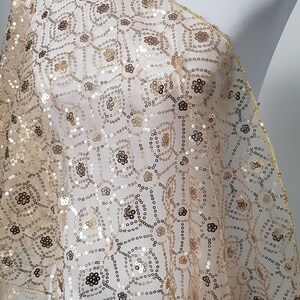 Gold Shawl. Gold Scarf. Gold Sequins Floral Shawl. Gold Wedding Shawl ...