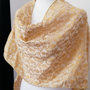 Gold Shawl. Gold Shawl With Gold Floral Design. Gold Brocade Shawl ...