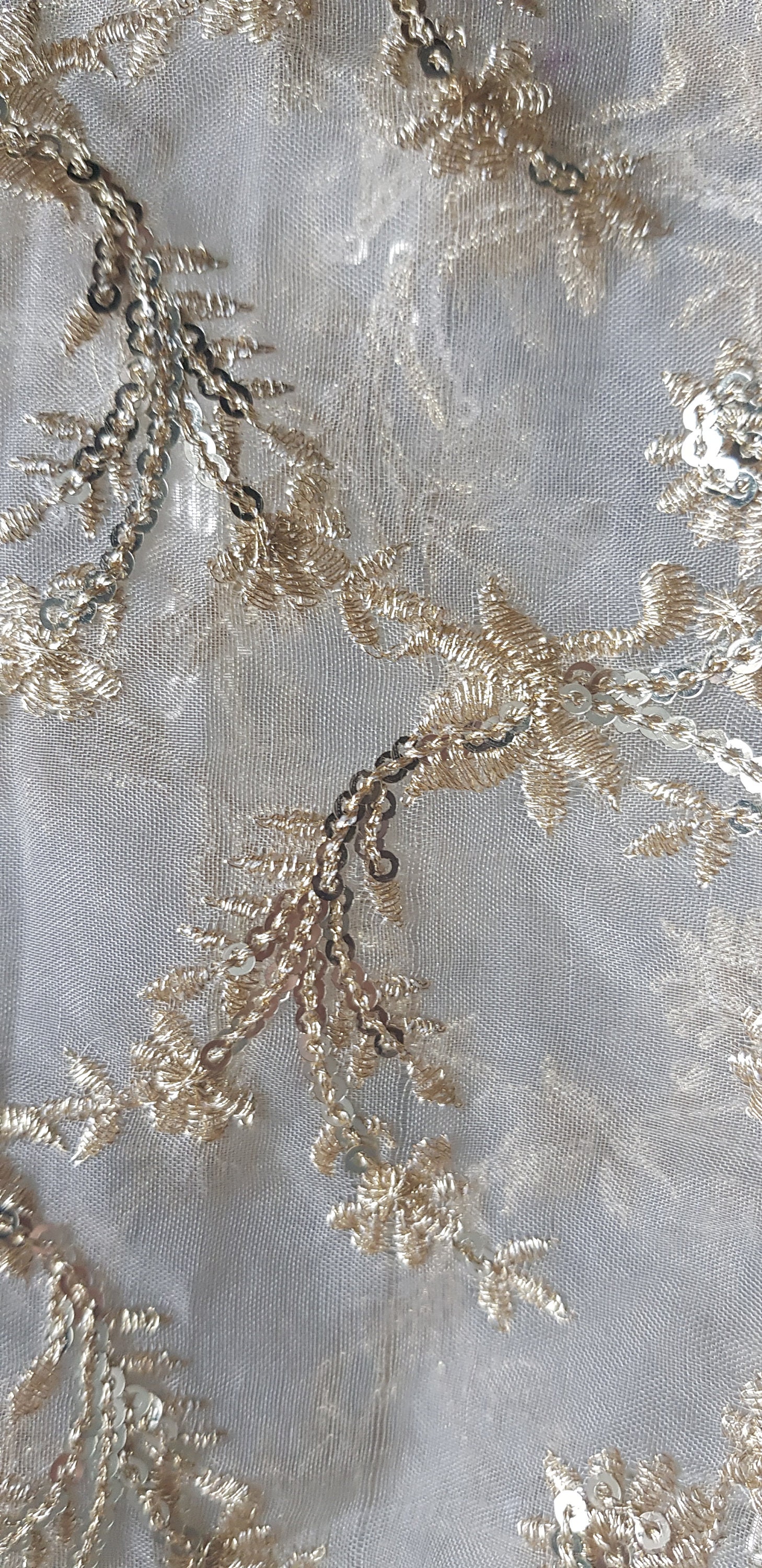 Gold Shawl. Gold Scarf. Faulty, Read Description. Gold Embroidery on ...