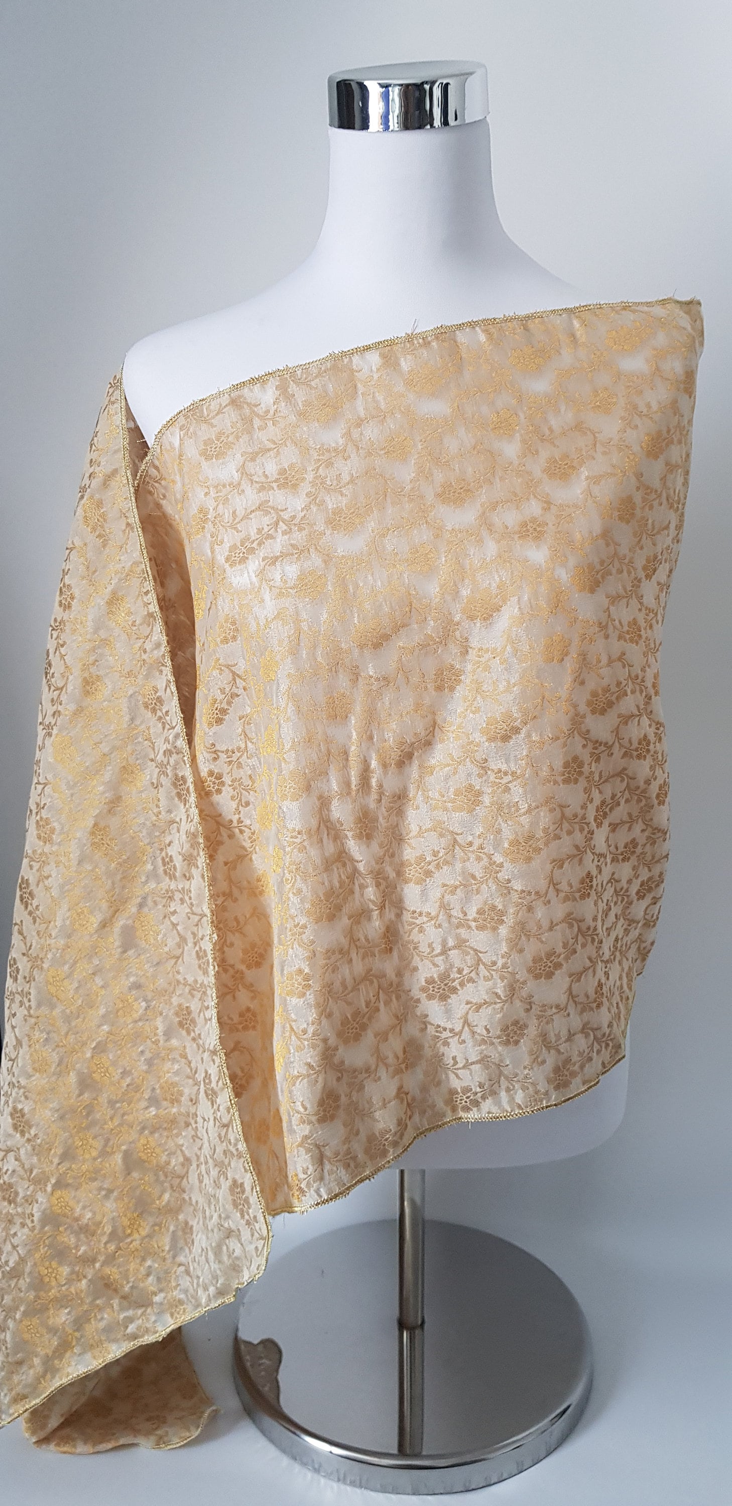 Gold Shawl. Gold Shawl With Gold Floral Design. Gold Brocade - Etsy