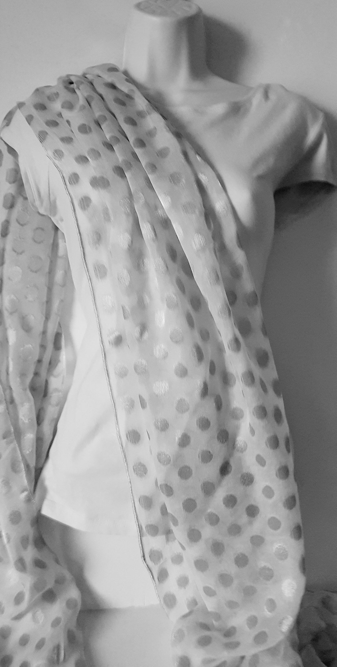 Silver Shawl, Silver Scarf, Silver Wrap, Organza Shawl, Silver Organza ...