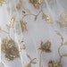 Gold Net Shawl, Floral Wrap, Gold Embroidered Scarf, Gold Wrap, Gold ...