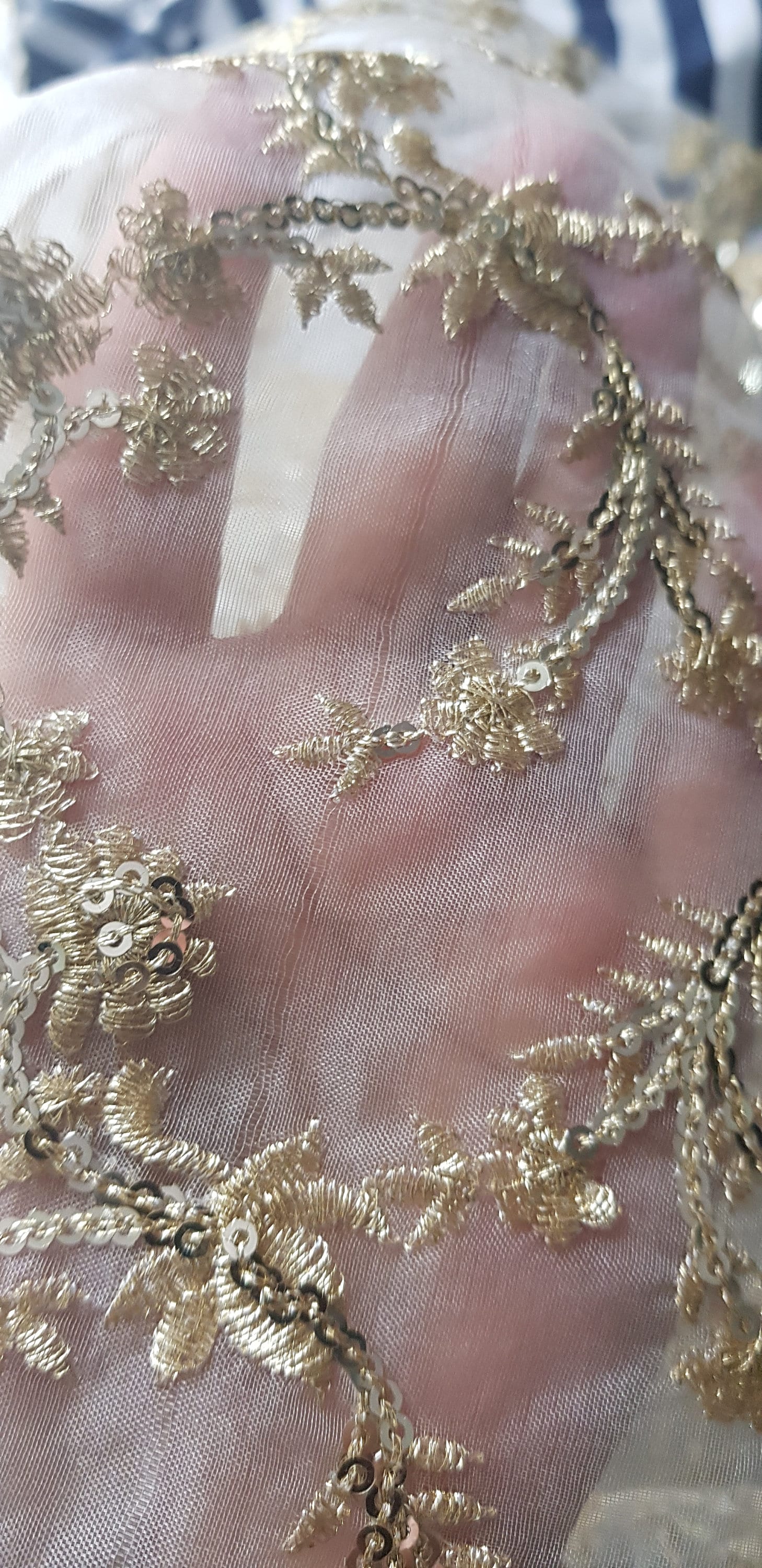 Gold Shawl. Gold Scarf. Faulty, Read Description. Gold Embroidery on ...
